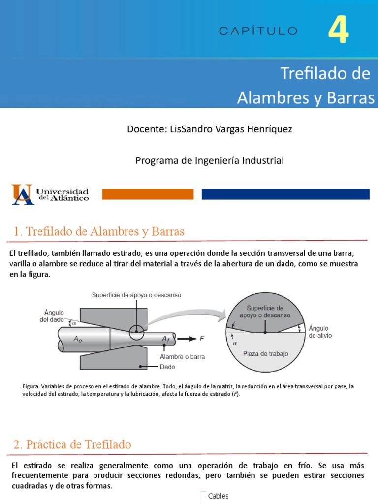 Estirado de Alambres | PDF | Extrusión | Procesos industriales