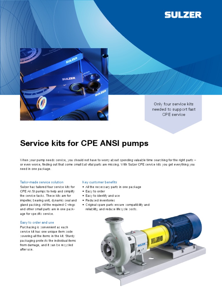 CPE - Service - Kits - For - Cpe - E10458 | PDF | Pump | Business