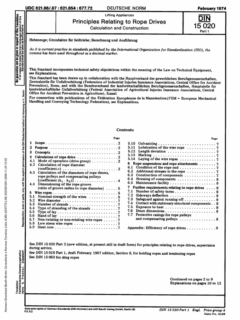 Din 15020-1-1974 | PDF