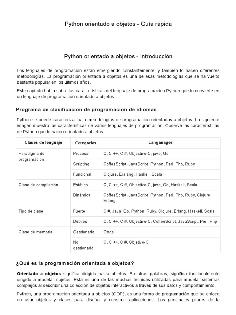 Object Oriented Python | PDF | Objeto (informática) | Programación ...