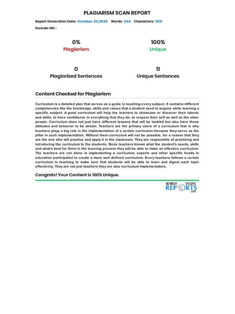 Plagiarism Scan Report Plagiarism Scan Report | PDF