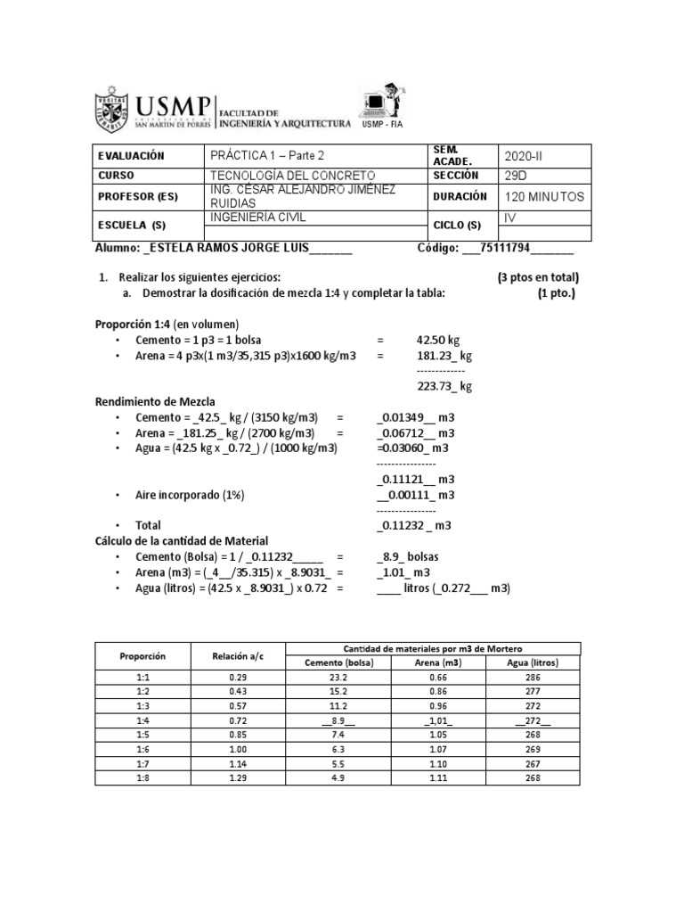 Tecno de Concreto pc1 | PDF | Ingeniero civil | edificio
