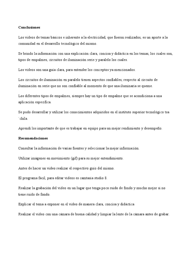 Conclusiones | PDF | Informática