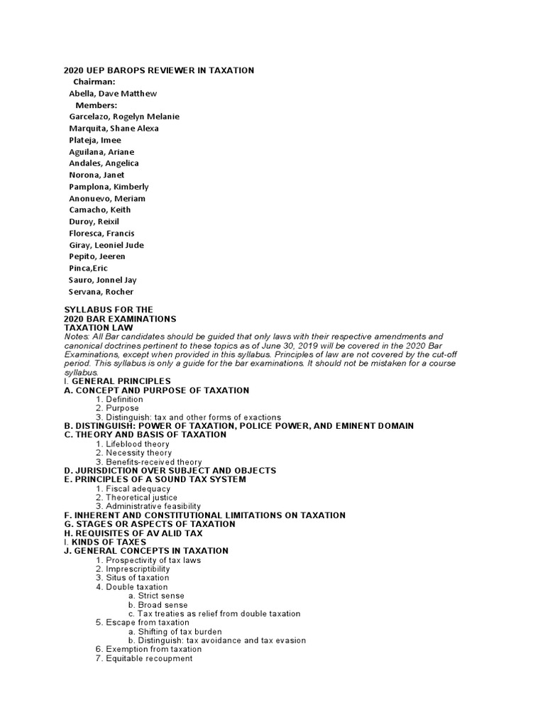 Barops Taxation 2020 | PDF | Capital Gains Tax | Income Tax