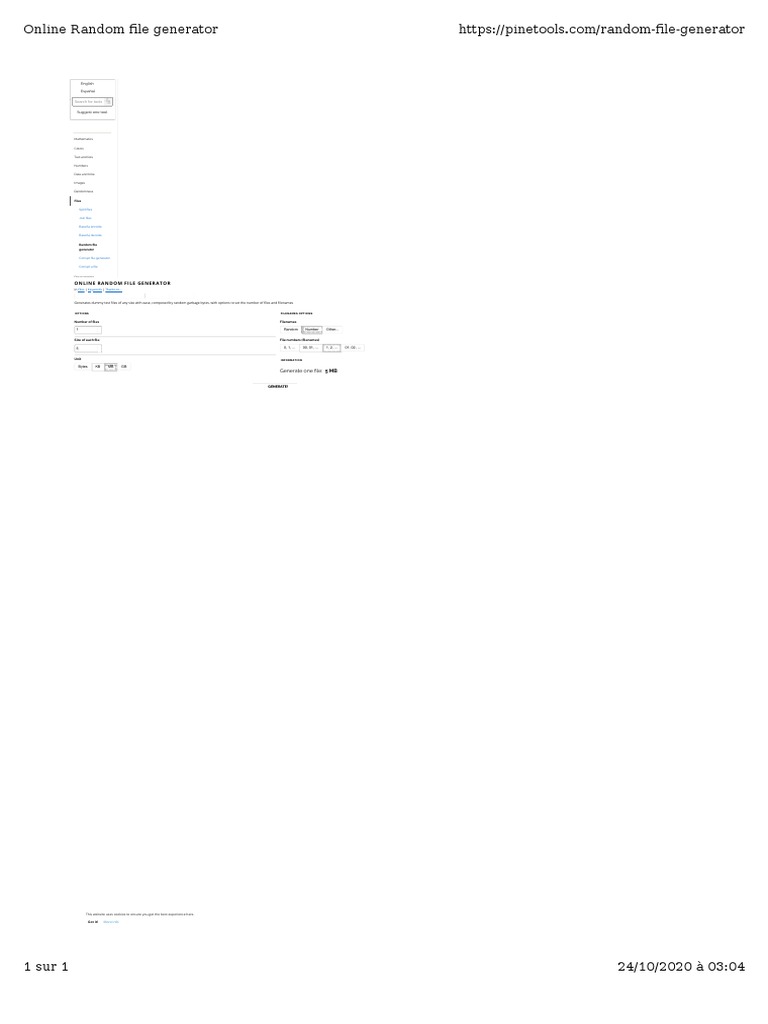 Online Random File Generator | PDF | Computer Data | Computer File