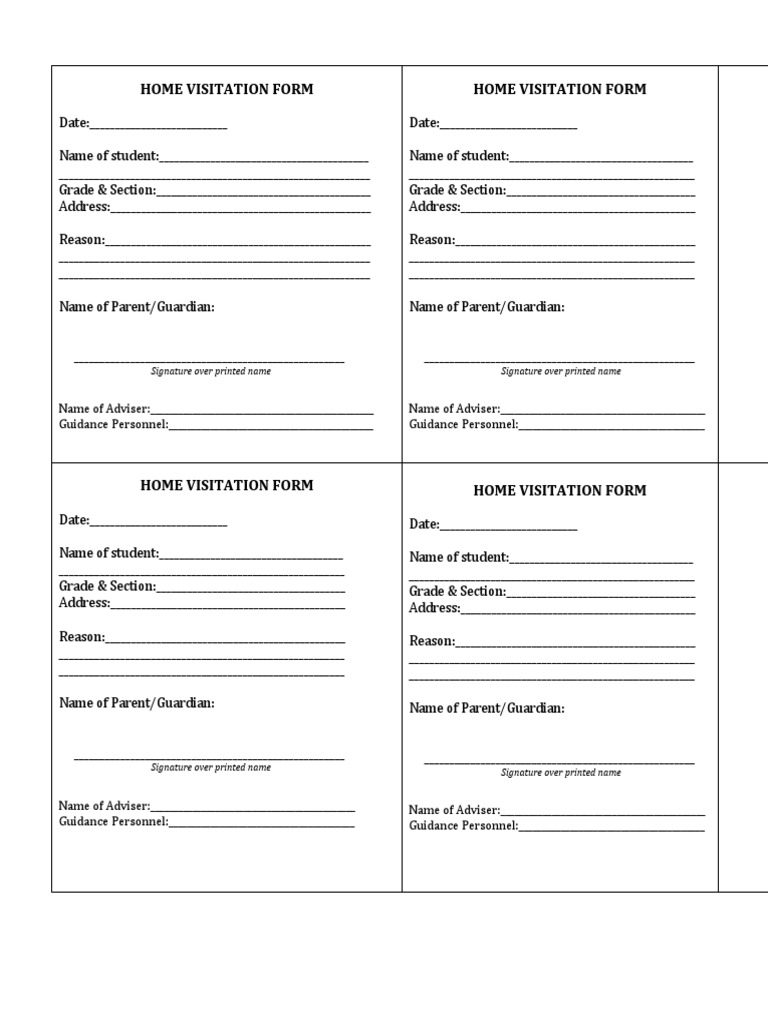 Home visitation form details | PDF