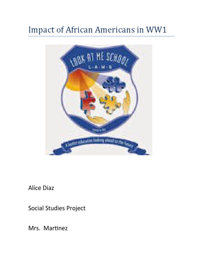 Impact of African Americans in WW1 | PDF | The United States | World War I