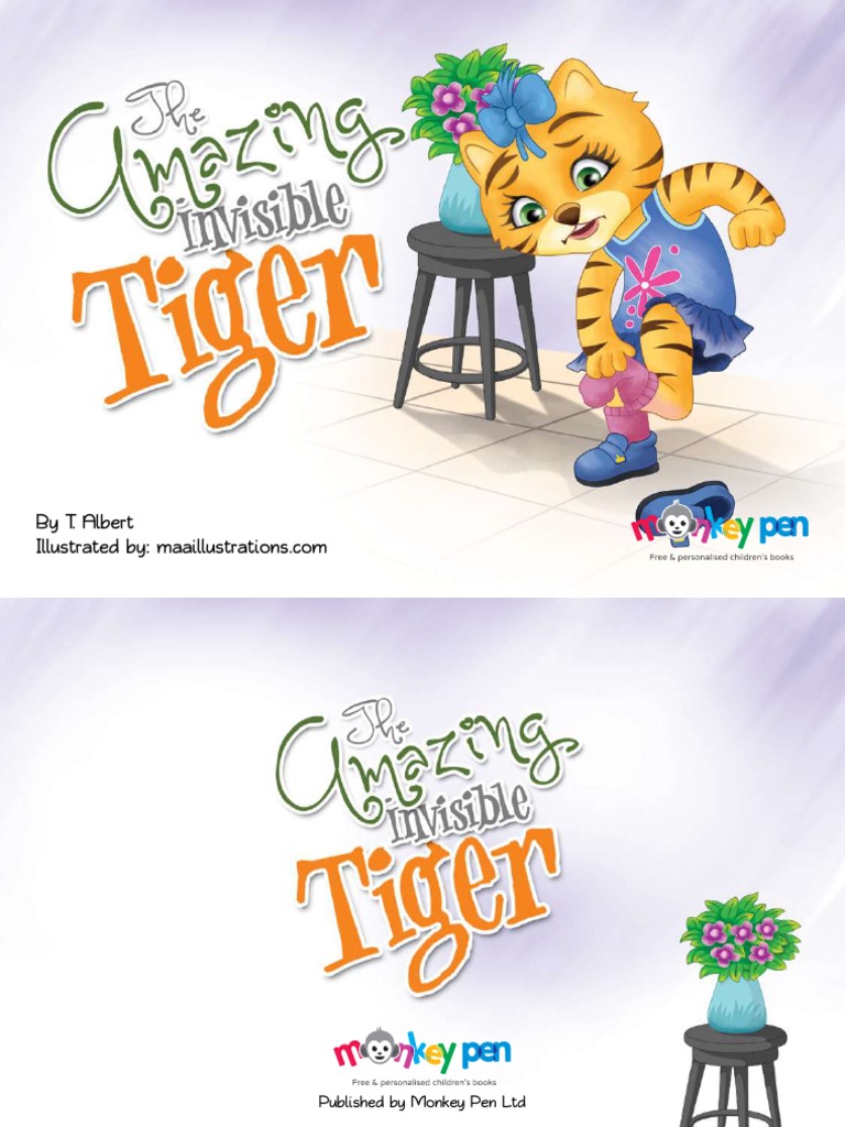 040 THE AMAZING INVISIBLE TIGER Free Childrens Book by Monkey Pen ...
