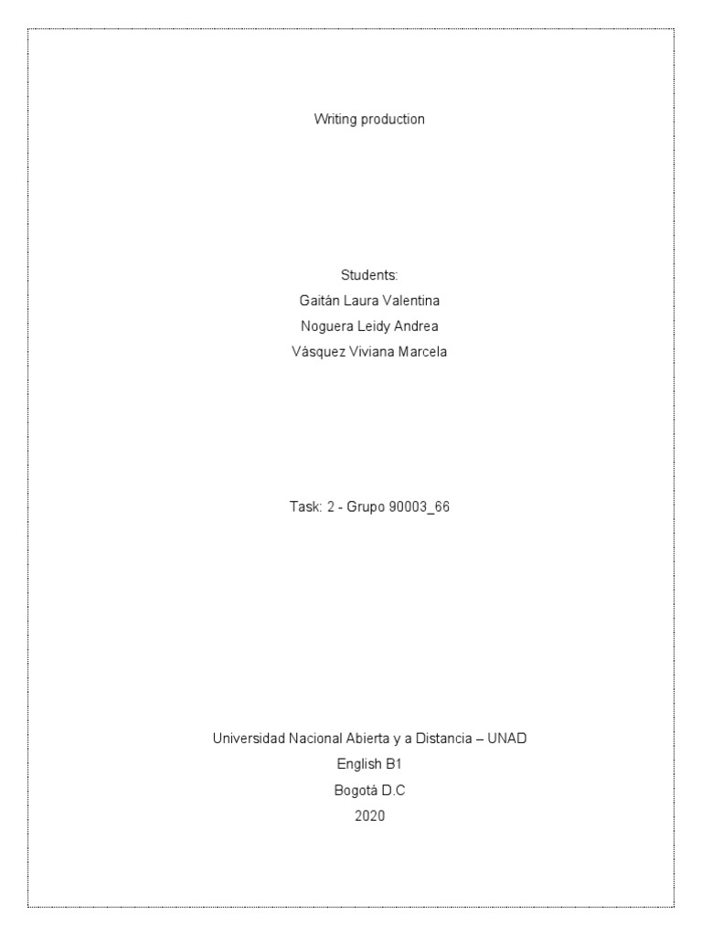 Task 2 Writing Production | Download Free PDF | Grammar | Syntax