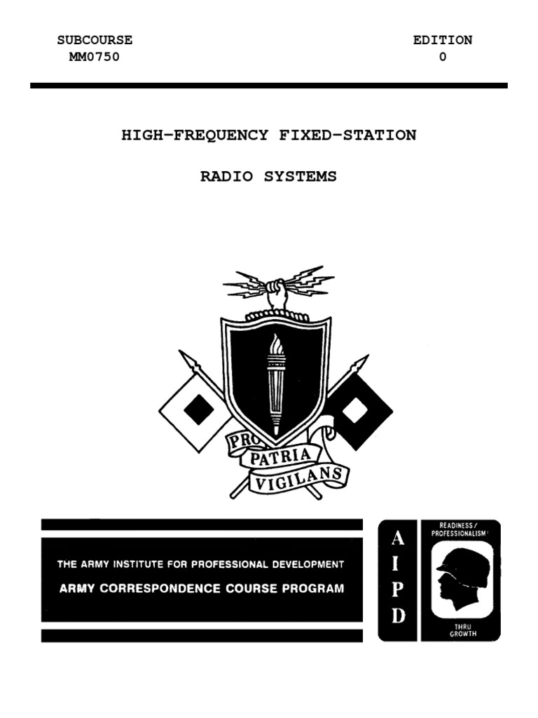US Army Course - Electronics Course - High Frequency Fixed Station ...