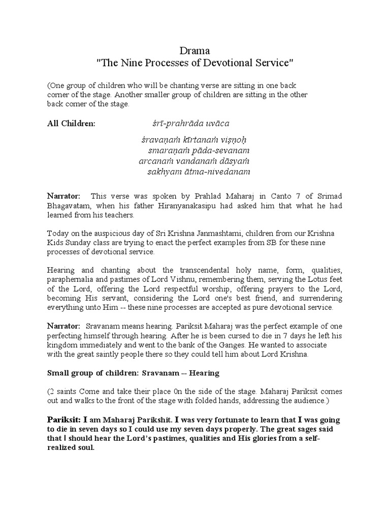 Nine Process of Devotional Service | PDF | Krishna | Hinduism