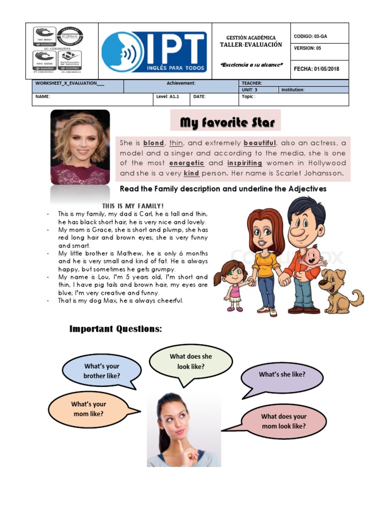 Unit 3 Describing People, Complete | Download Free PDF | Kinship And ...