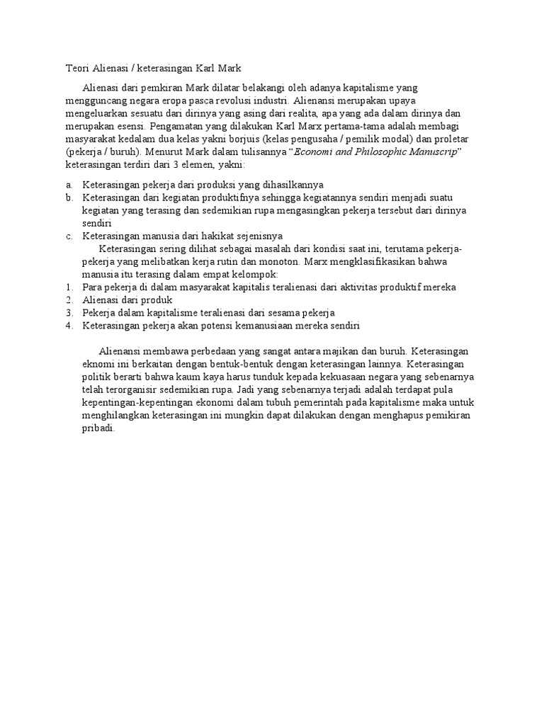 Teori Alienasi | PDF | Politik | Sejarah