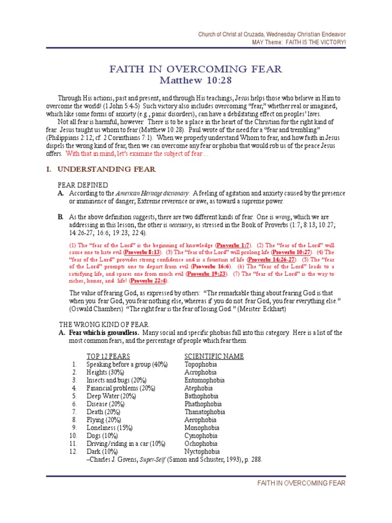 Faith in Overcoming Fear | PDF | Paul The Apostle | Jesus