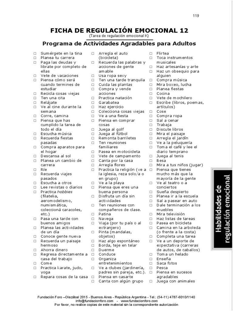 Programa de Actividades Agradables para Adultos PDF | PDF | Ocio | Deportes