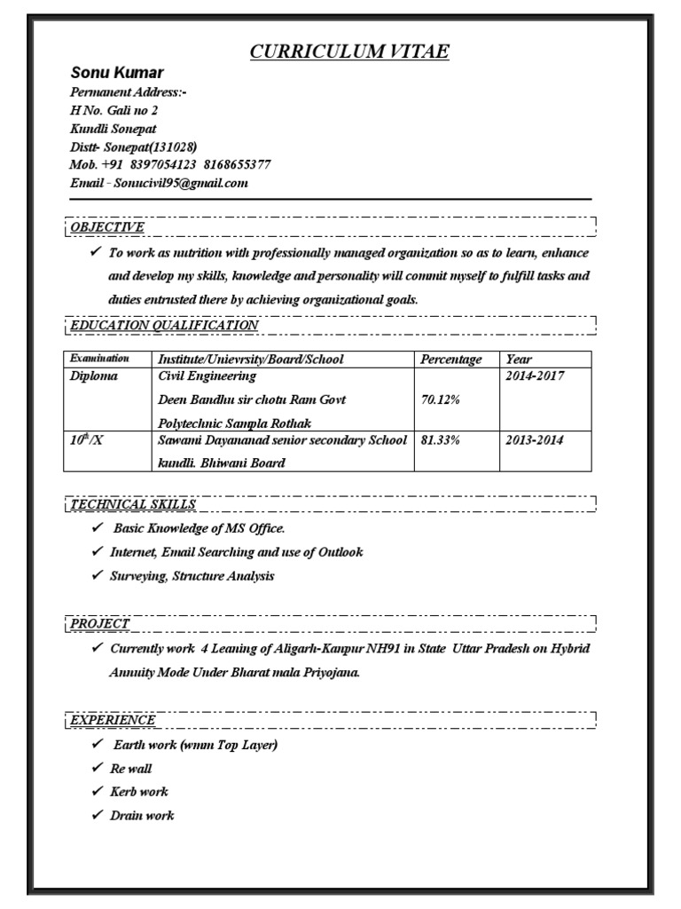 Curriculum Vitae: Sonu Kumar | PDF