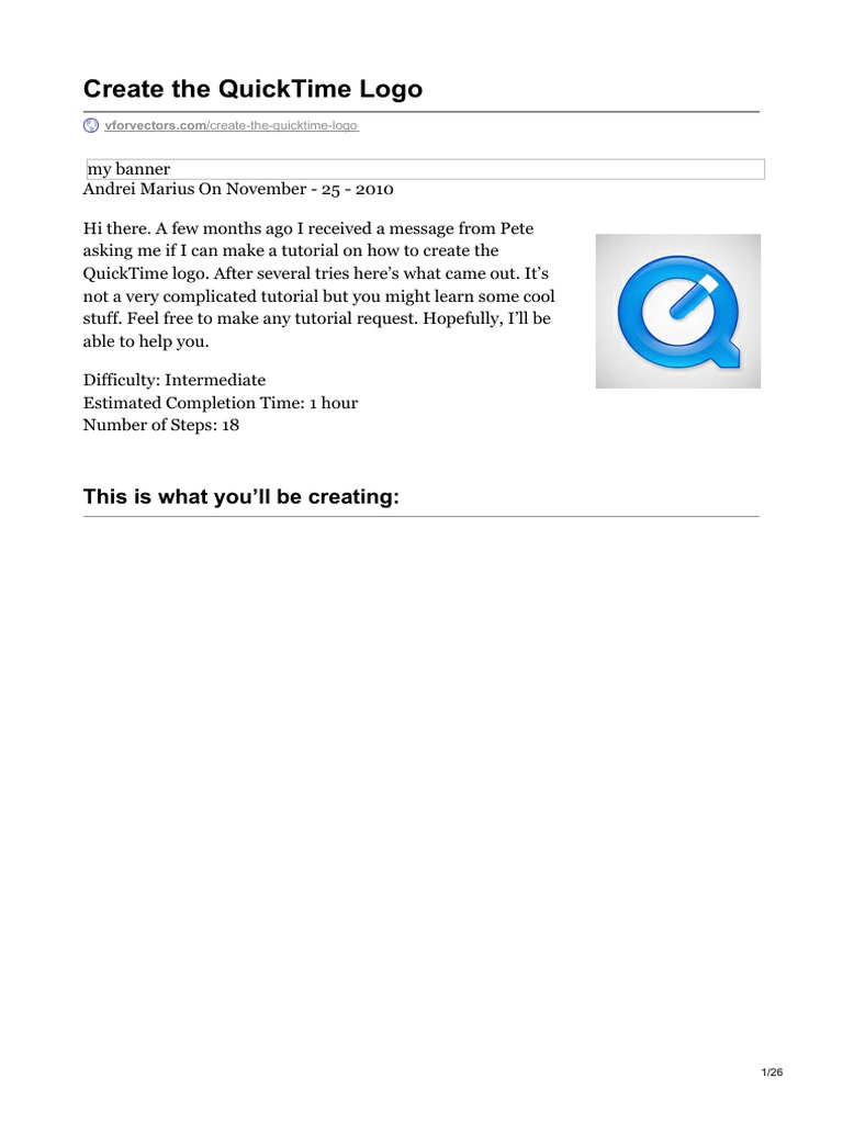 Create The QuickTime Logo | PDF | Shape