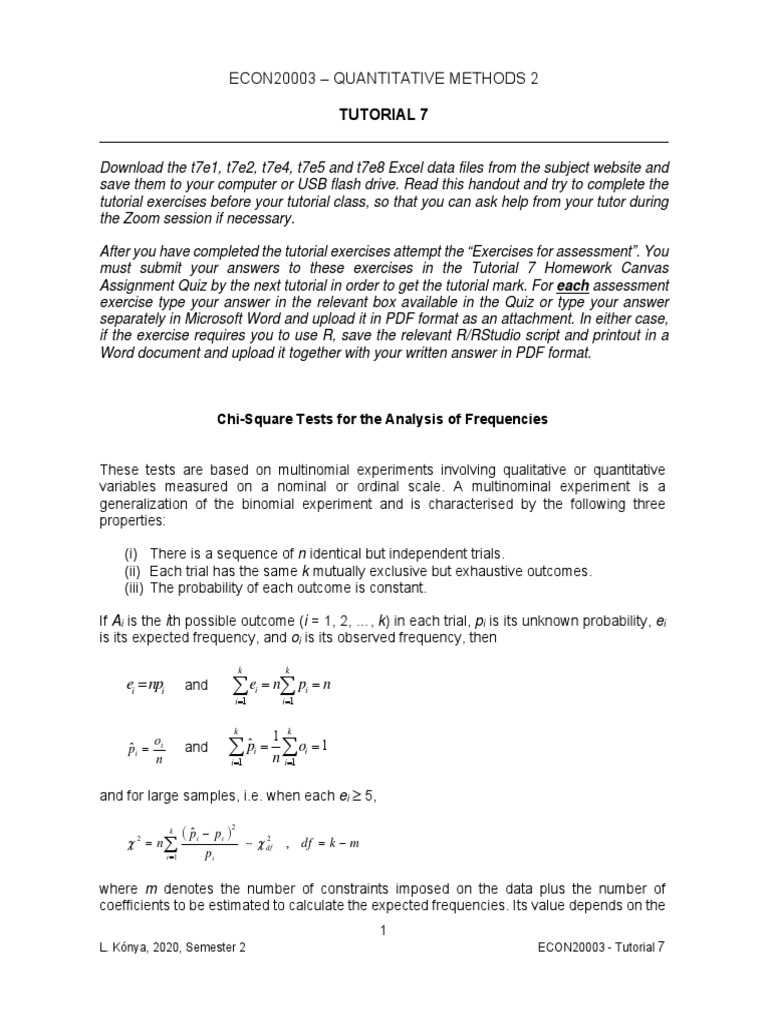 Tutorial 7 | PDF | Correlation And Dependence | Covariance