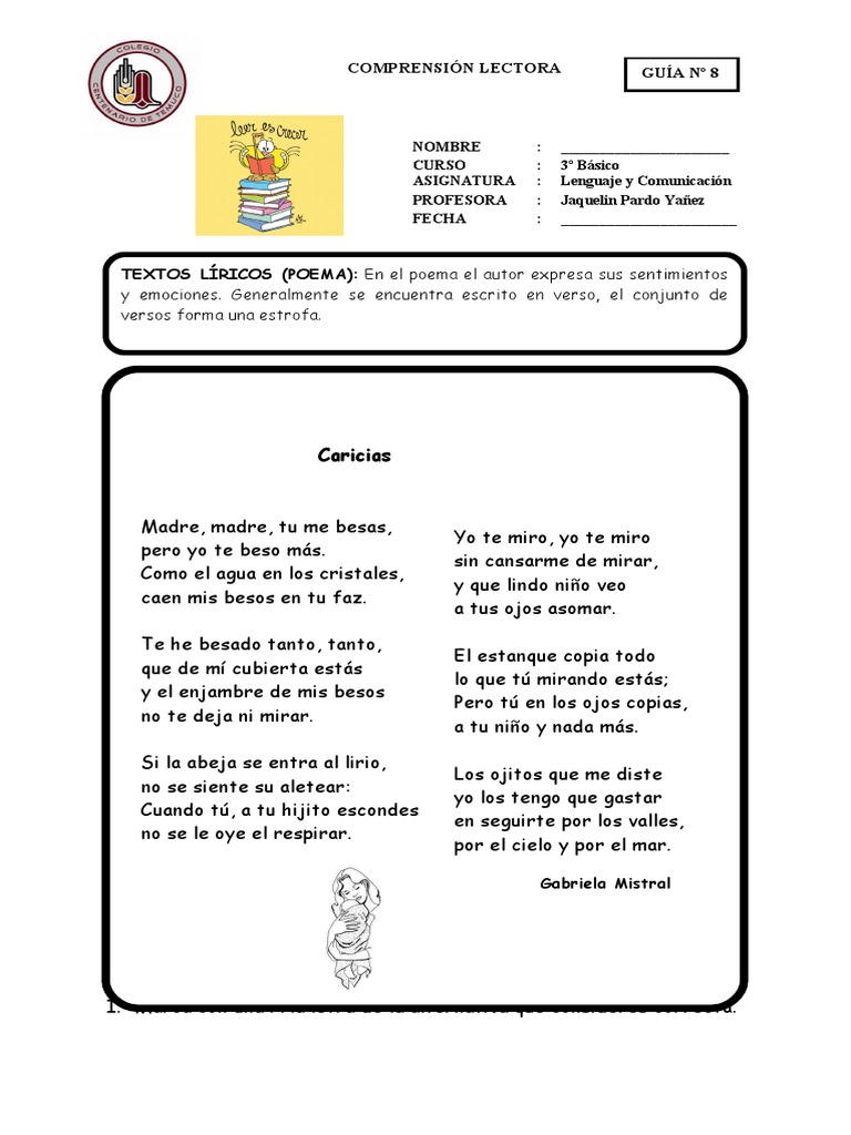 Comprensión Lectora de Poemas para Niños | PDF | Poesía