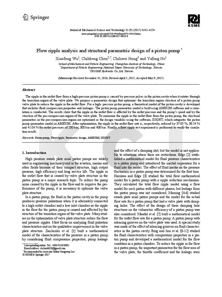 Amesim-Piston Pump Model | PDF | Pump | Piston