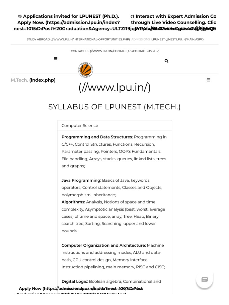 LPUNEST M.Tech. Syllabus Overview | PDF | Beam (Structure) | Structural Analysis