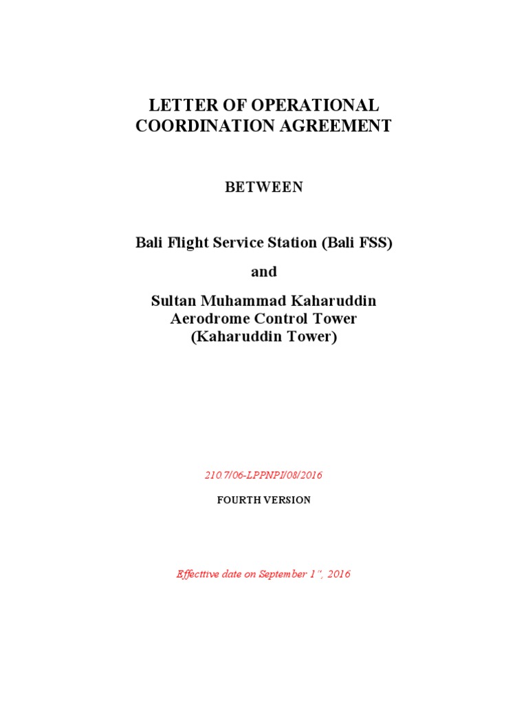Letter of Operational | PDF | Air Traffic Control | Aeronautics