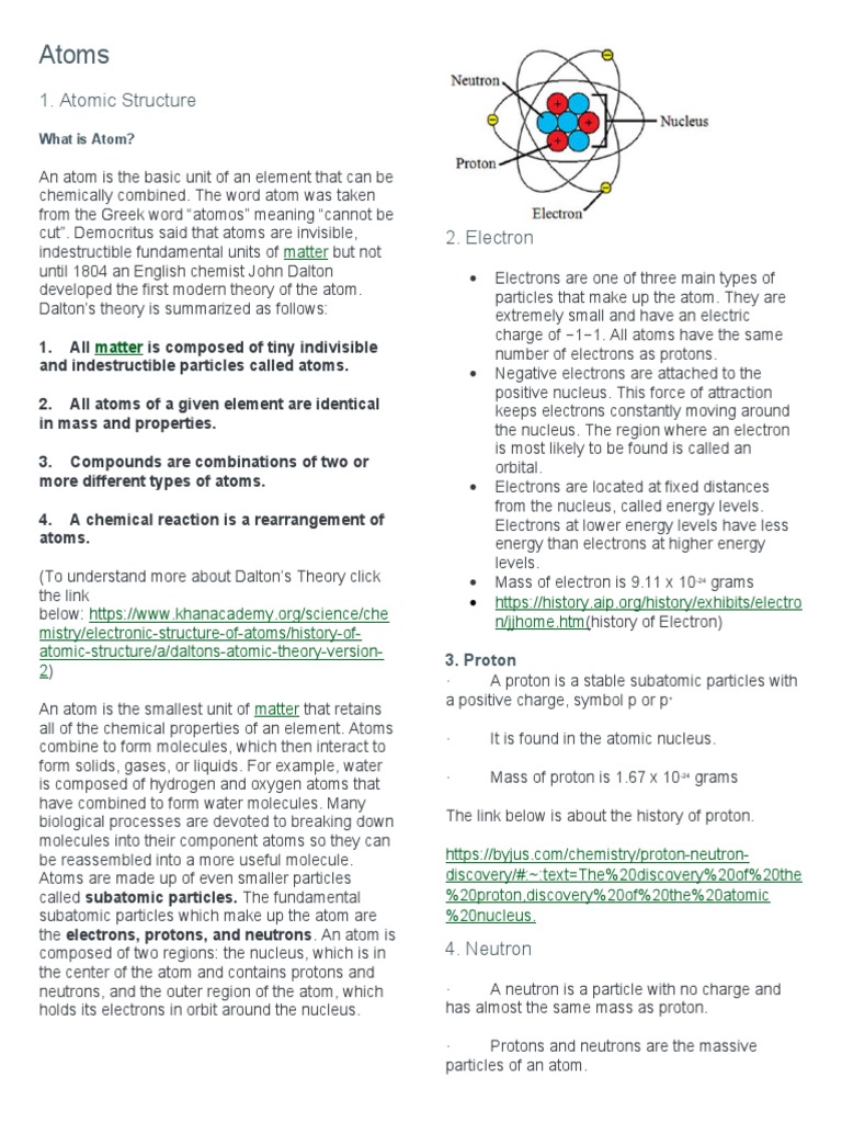 Atoms: 1. Atomic Structure | PDF | Isotope | Radionuclide