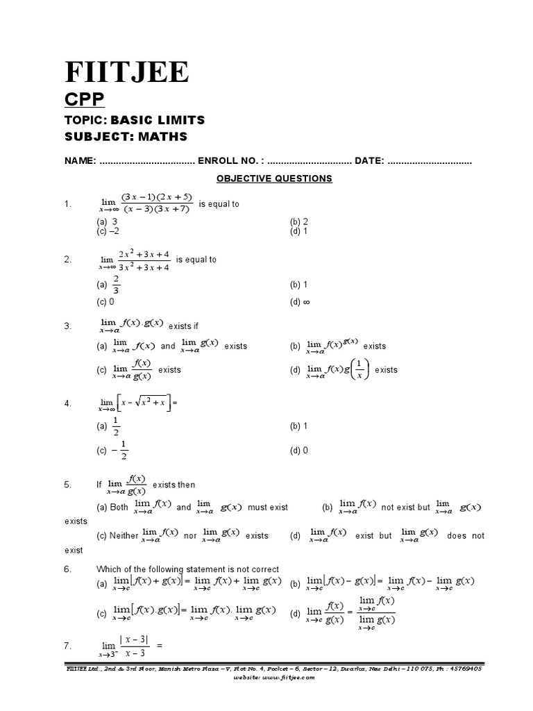 CPP-1 - Basic Limits | PDF | Delhi