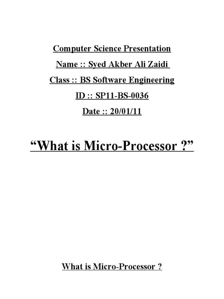 Microprocessor Basics and Evolution | PDF