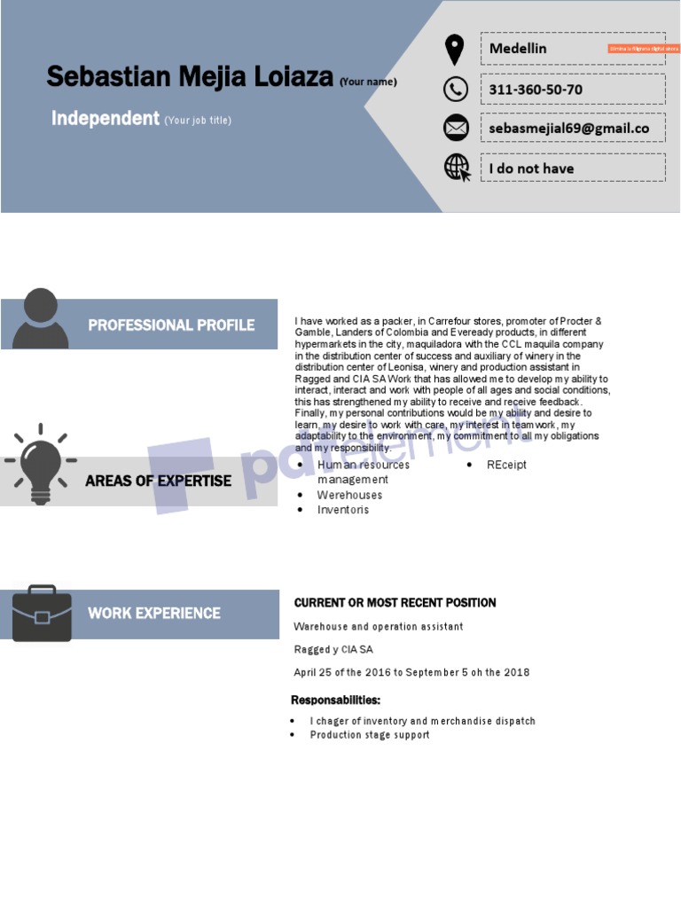 Curriculum Vitae Format | PDF | Cognition | Behavior Modification