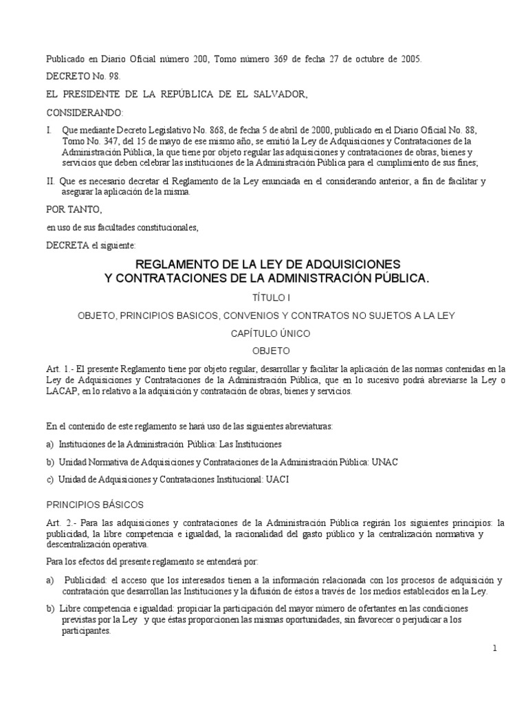 Reglamento Lacap | PDF