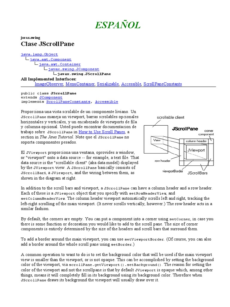 Configuring Scrollable Views in Java Swing JScrollPanes | PDF ...