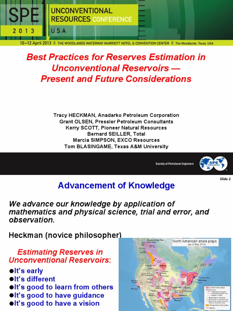 Reserve Estimation Practise For Unconventional Resources | PDF ...