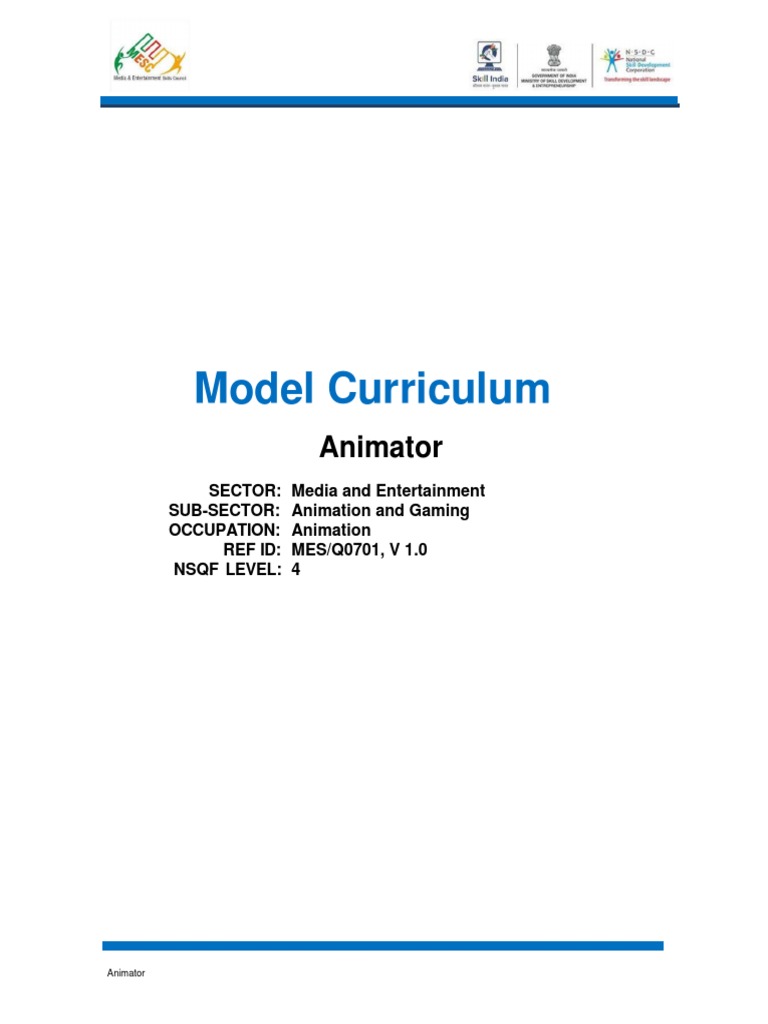 Animator Model Curriculum Overview | PDF | Animation | 3 D Computer ...