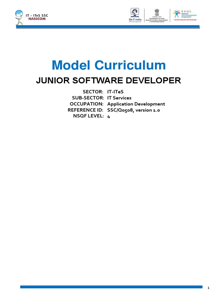 Junior Software Developer Curriculam and Syllabus | PDF | Programmer ...