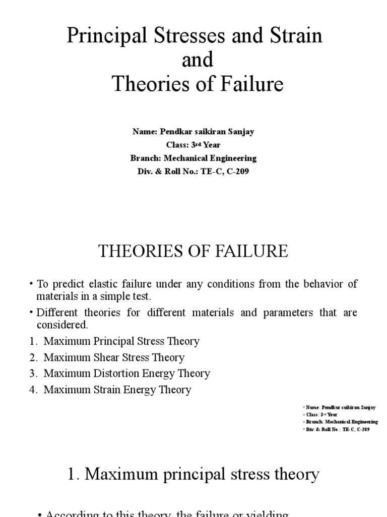 Theories of Failure in Mechanical Engineering | PDF | Physics ...