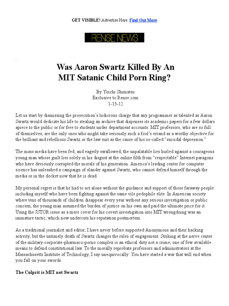 Aaron Swartz, MIT, and Alleged Crimes | PDF | Zionism | Cambodia