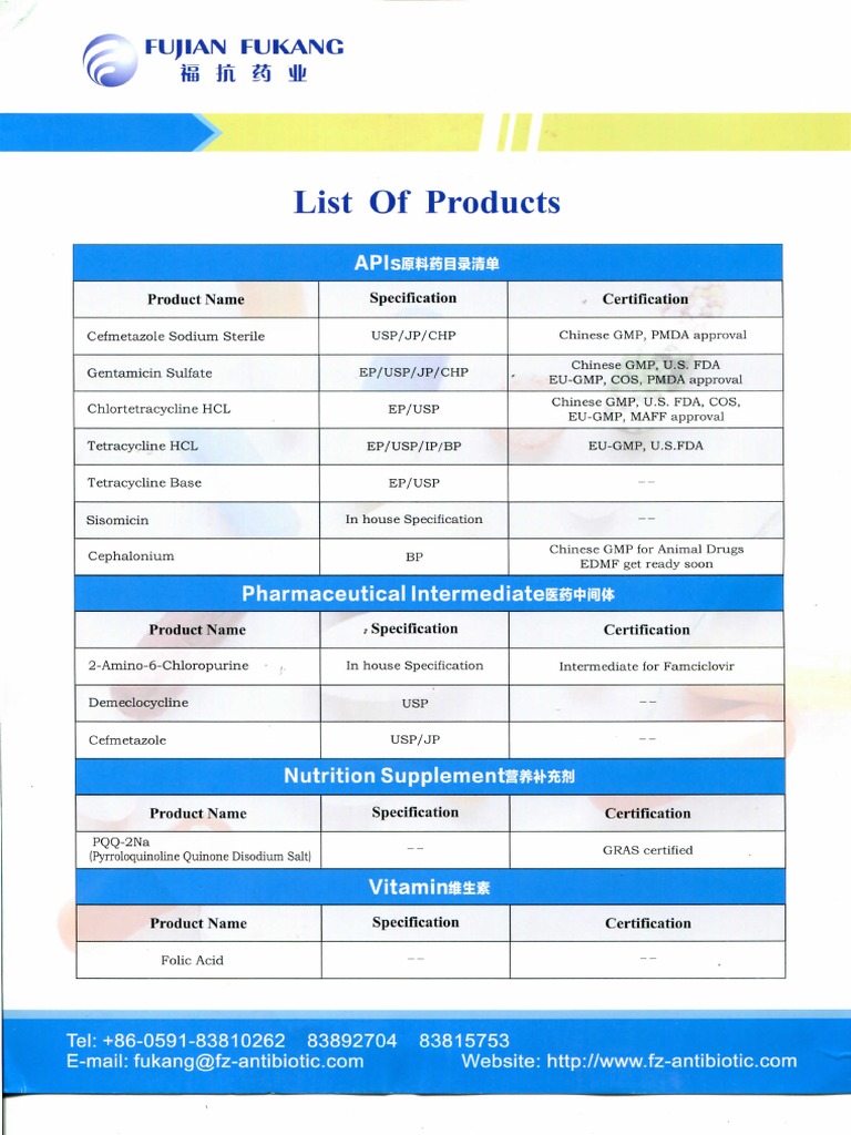 Product List of Fukang | PDF