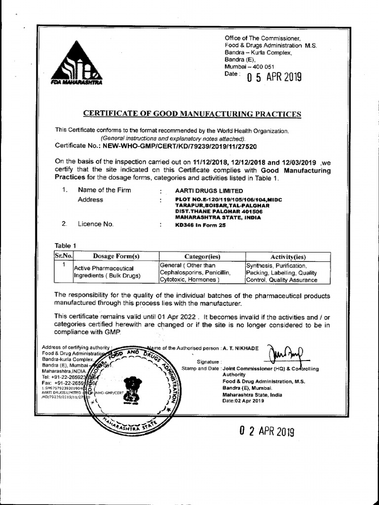 WHO Certificate E120 2019 | PDF | Medicine | Health Care