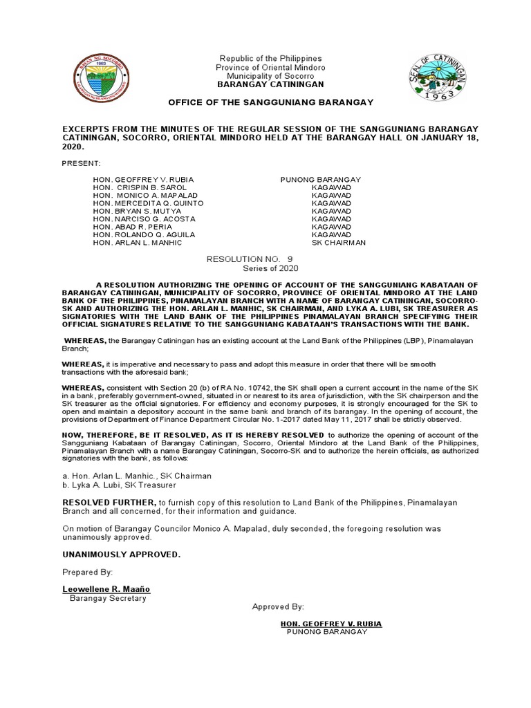 Reso Open Account | PDF | Government | Government Information