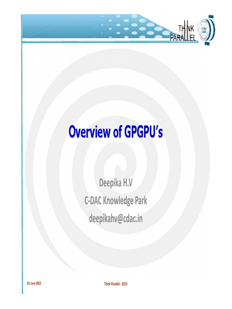 Overview of GPGPU's | PDF | Graphics Processing Unit | Parallel Computing