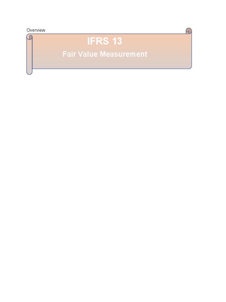 Ifrs 13: Fair Value Measurement | Download Free PDF | Fair Value ...