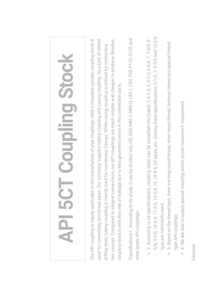 API 5CT Coupling Stock2 | PDF | Pipe (Fluid Conveyance ...
