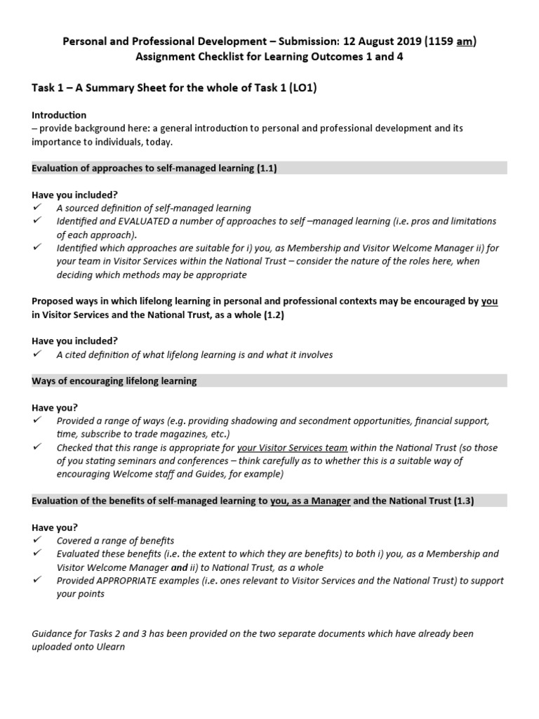 PPD Checklist For LO 1 and LO4 June 19 Update | PDF | Workplace ...