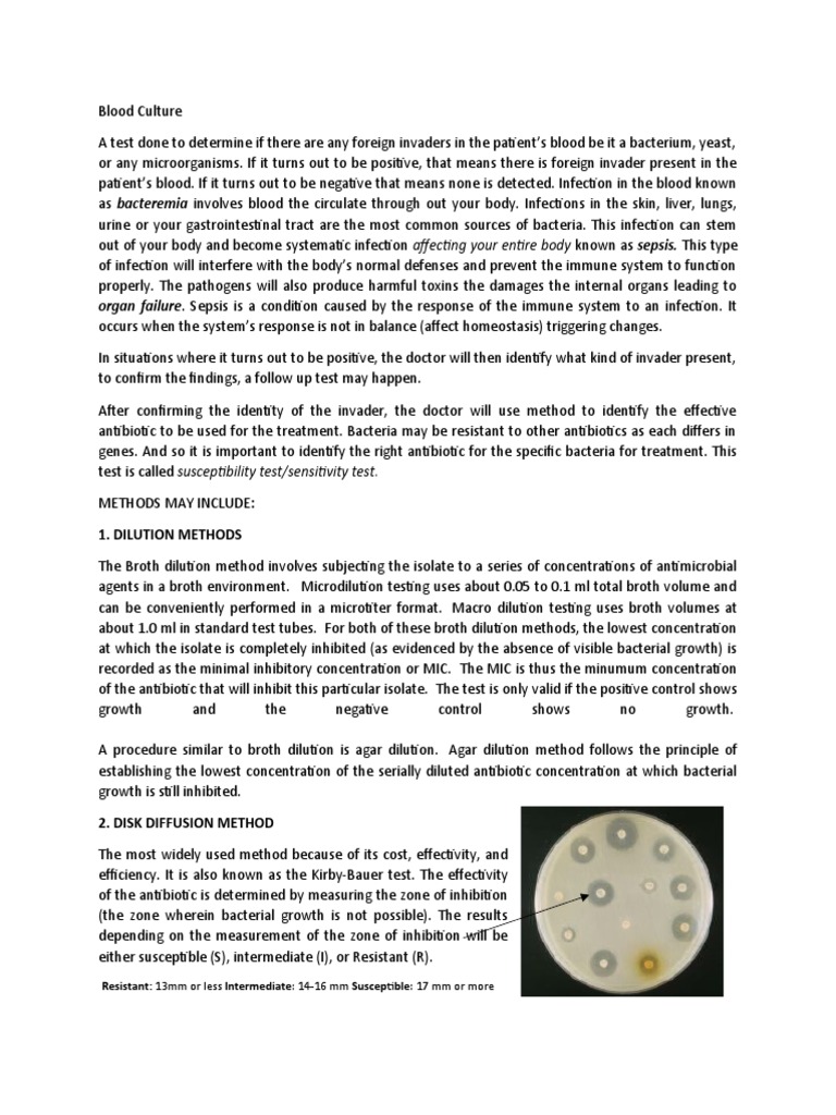 Blood Culture Test: Detecting Bacteria in the Blood | PDF | Staining ...