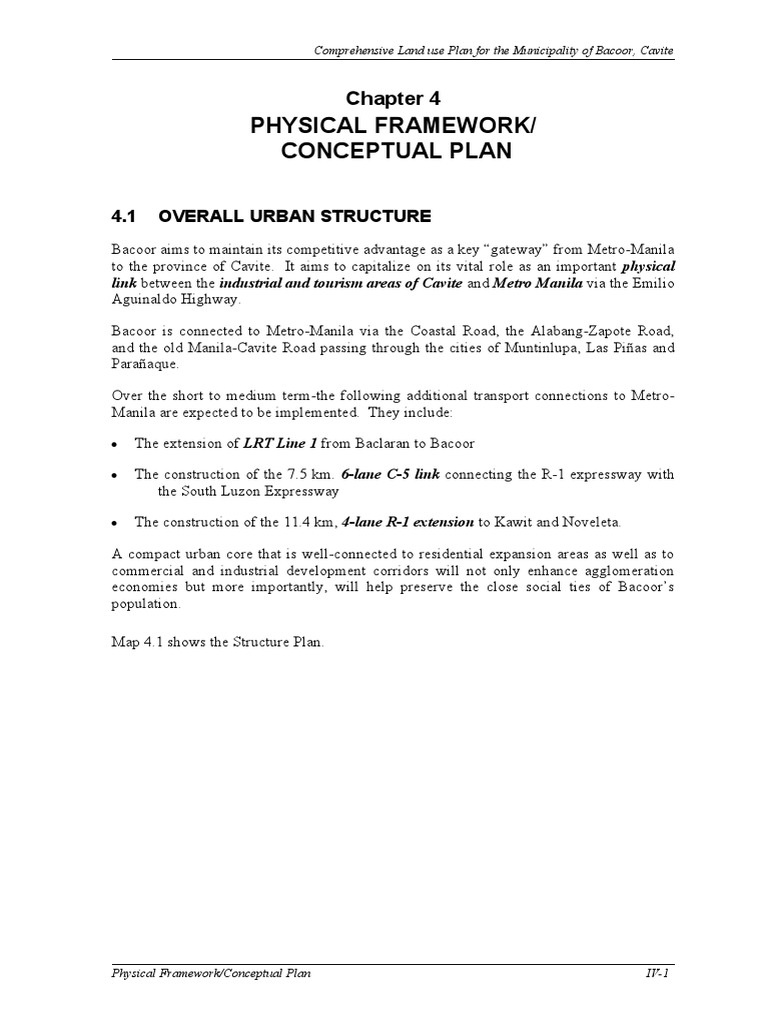 Physical Framework/ Conceptual Plan: 4.1 Overall Urban Structure | PDF ...