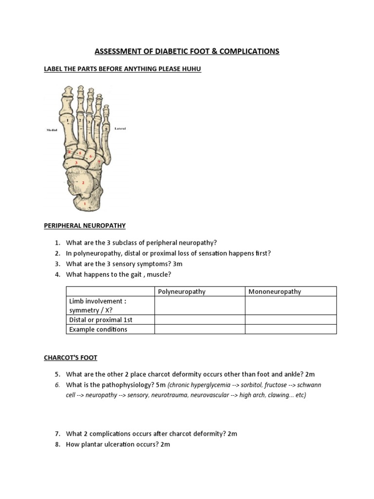 Assessment of Diabetic Foot | PDF | Peripheral Neuropathy | Toe