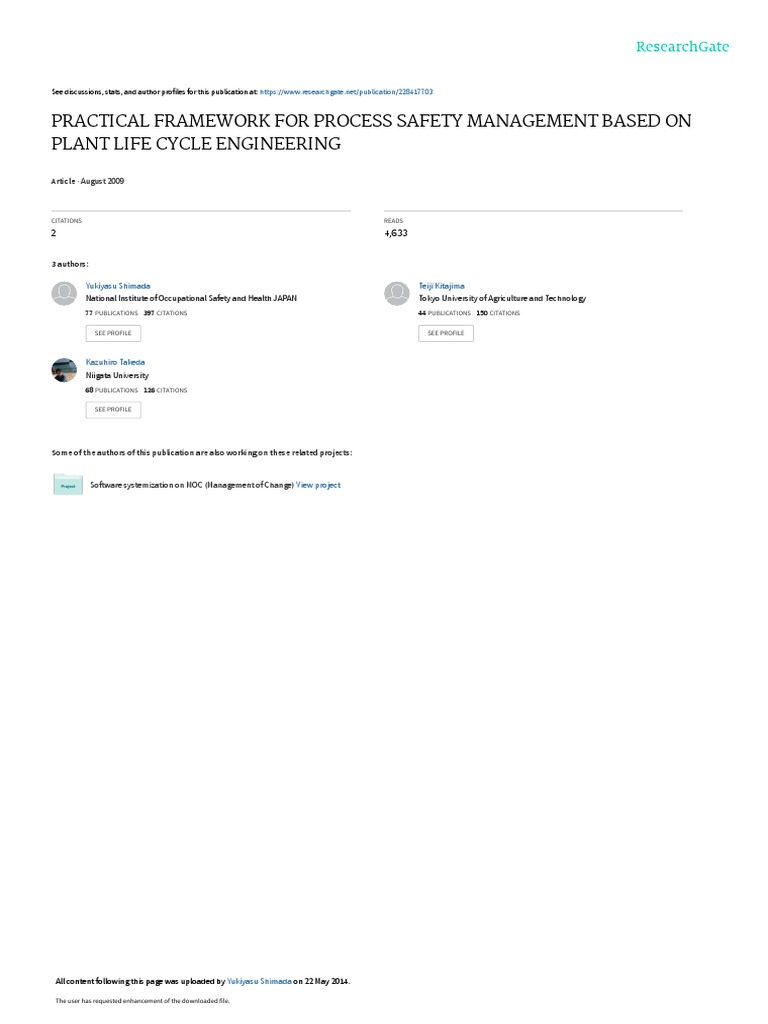 Practical Framework For Process Safety Management | PDF | Safety ...