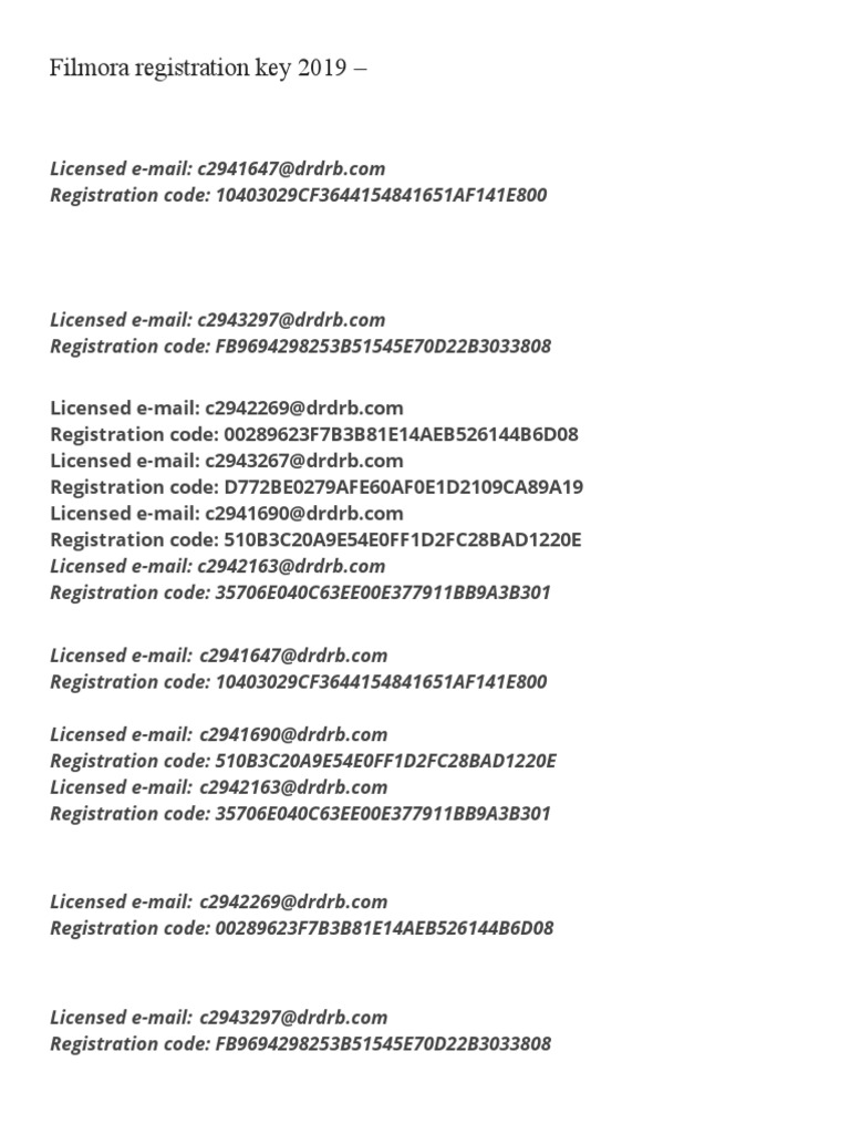 Filmora Registration Key 2019 | PDF