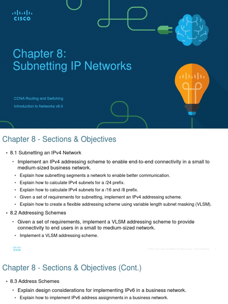 Subnetting IP Networks: CCNA Routing and Switching Introduction To Networks v6.0 | PDF | I Pv6 ...